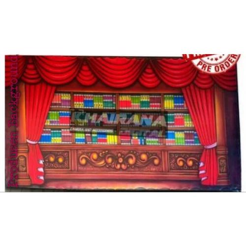 Jual Kain Foto Backdrop 3x6m Background foto kain wisuda rak buku besar ...