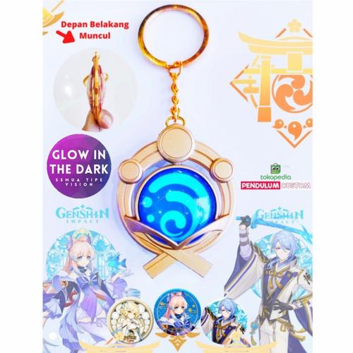 Promo Gantungan kunci Vision Genshin Impact keychain HYDRO Inazuma ...