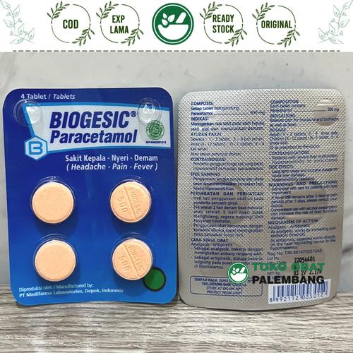 Jual BIOGESIC 500MG 4TABLET PARACETAMOL DEMAM SAKIT KEPALA SAKIT GIGI ...