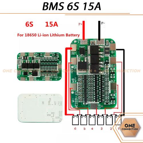 Jual Modul BMS Battery Management System 6S 15A Li-Ion 18650 Battery ...