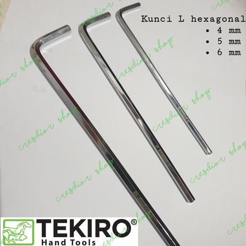Jual kunci L hexagonal panjang TEKIRO long hex key 4mm 5mm 6mm JETJO ...