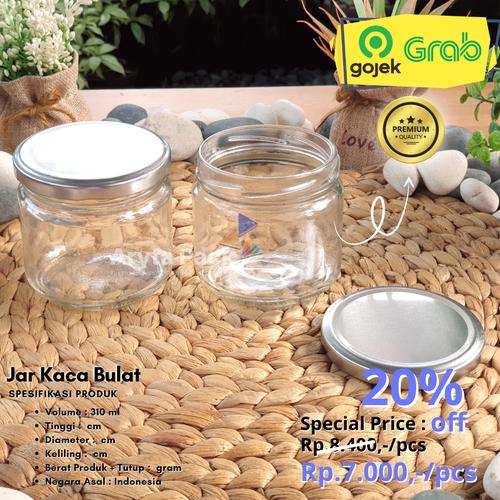 Jual JR533. Jar 330ml kaca bulat tutup kaleng silver (New) - Jakarta ...