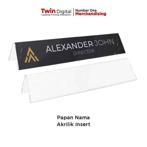 Jual Desk Name Plate Holder Acrylik Insert Paper - Name Tag Meja ...