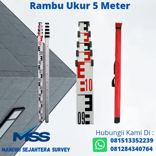 Jual Rambu Mistar Bak Ukur 5M/5 Meter/ Leveling/ Alumunium Staff + Nivo ...