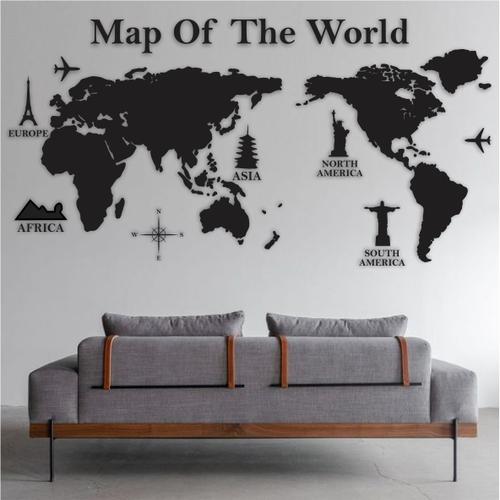 Jual stiker wall cutting sticker World Map Peta Dunia stiker dinding ...