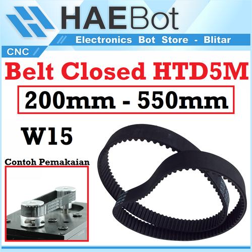 Jual [HAEBOT] HTD5M Timing Belt 15mm Closed Loop W15 200 300 400 500 550 mm - 200mm - Kota ...