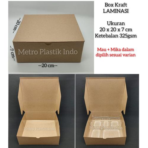 Jual Box Kraft Laminasi 20x20 | Kotak Nasi | Dus Kemasan Makanan 20 x ...