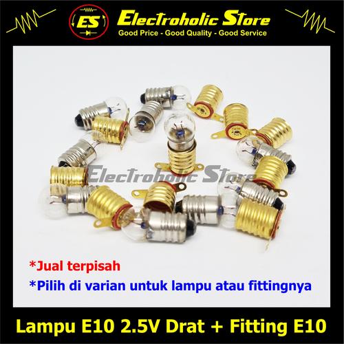 Jual Lampu Bohlam Senter E10 2.5V Untuk Praktek Anak SD Praktik Fitting ...