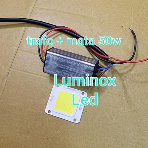 Jual mata led cob pju cobra 50watt 50w + trafo driver led 50 watt 1set ...