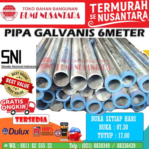 Jual PIPA GALVANIS MEDIUM SEMUA UKURAN PIPA BESI GALVANIS 1/2" - 4" - 1 ...