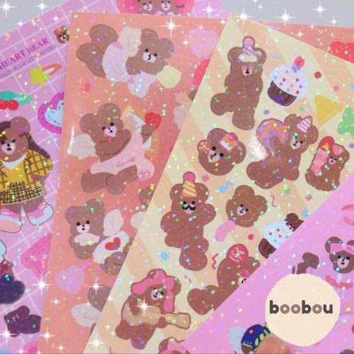 Jual Sticker Bear Dekoratif Gold Glitter Dust Beruang Lucu Cute Imut ...
