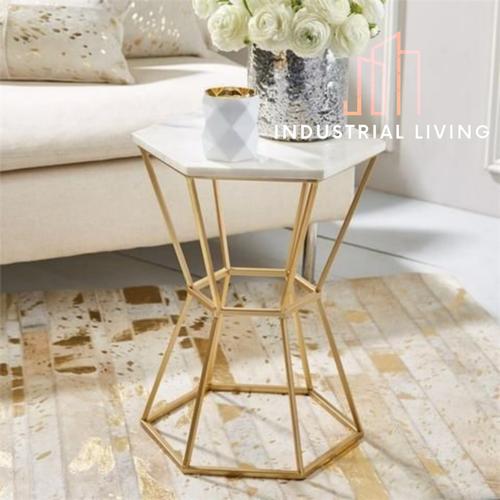 Jual side table marmer industrial, side table industrial top marmer ...