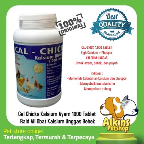 Jual Obat Vitamin Tulang Ayam Calcium Cal Chick Kalsium 1000 kapsul ...
