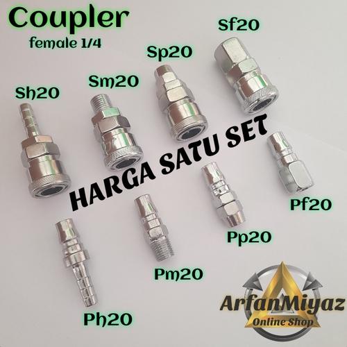Jual COUPLER MALE 1/4" KOPLER QUICK COUPLING SET SAMBUNGAN ANGIN ...