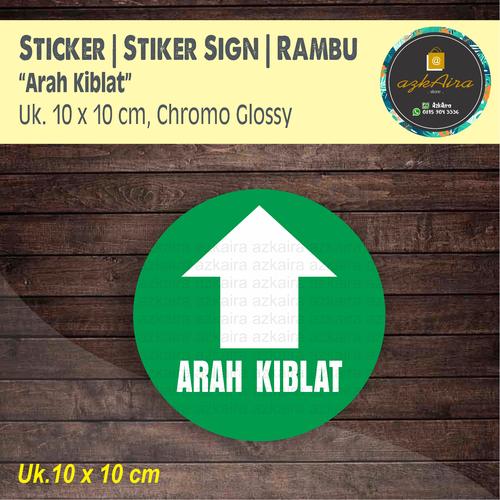 Jual Sticker Stiker Sign Rambu Tanda Arah Kiblat - Uk. 10cm - Kab ...