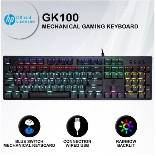 Jual HP GK100 Keyboard Gaming Mechanical Rainbow Backlight - Kota Depok ...