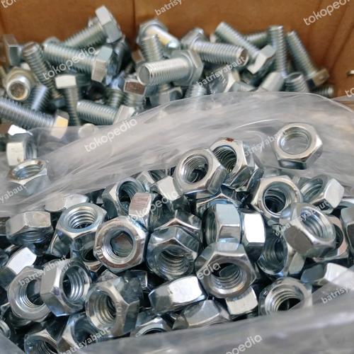 Jual BAUT MUR PUTIH M16X60/ MUR BAUT GALVANIS M16X60 / BMP - Kab. Bekasi - batrisyabaut | Tokopedia