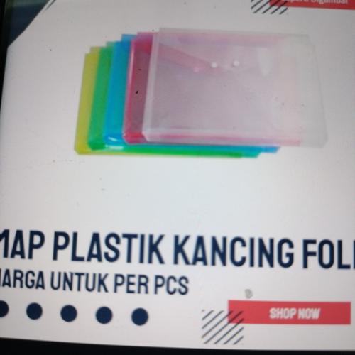 Jual MAP PLASTIK KANCING / MAP KANCING PUNGGUNG FOLIO FOLDER ONE - Biru ...