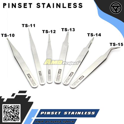 Jual Pinset Lurus Bengkok Lancip Pin set Tweezer Gooi Anti Karat ...