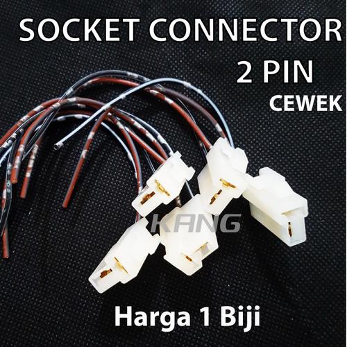 Jual SOKET SOCKET KONEKTOR 2 PIN (TERMASUK SKUN DAN KABEL) BAHAN NYLON ...