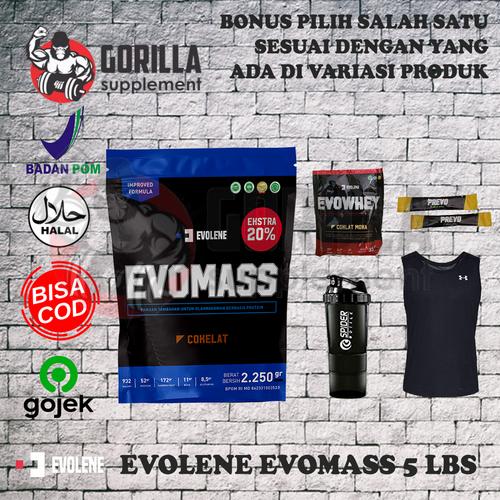 Promo Evolene Evomass 5lbs 2.25 Kg Evo Mass gainer Suplemen Fitness ...