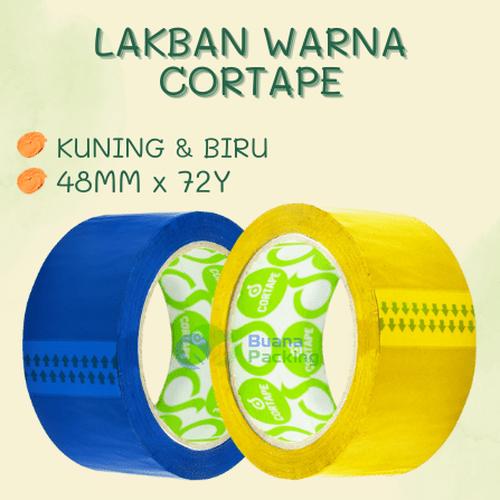 Jual LAKBAN ISOLASI SELOTIP CORTAPE WARNA-WARNI 48x72 - SATUAN - 48MM x ...