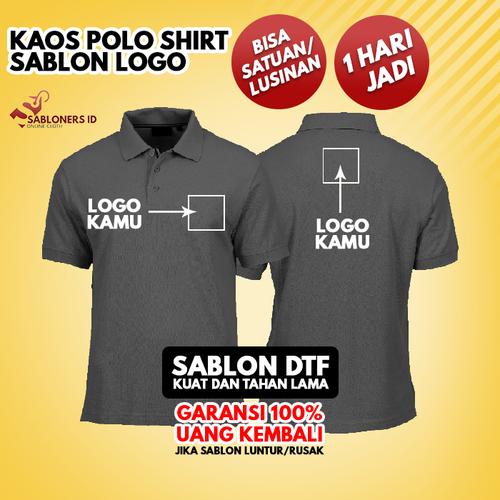 Jual Baju Kaos Polo Shirt Sablon DTF Custom Logo Gambar Satuan Lusinan ...