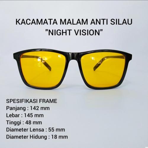 Jual KACAMATA MALAM/NIGHT VISION LENSA MINUS/CYLINDER - Hitam Glosy ...