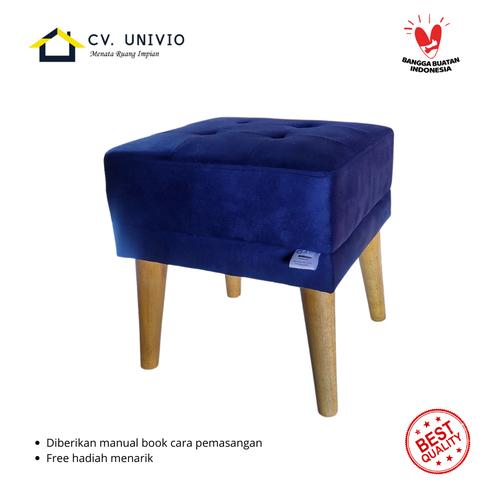 Jual Kursi Kotak Stool Pouf Puff Retro Polos Midili Bludru - Abu Muda ...