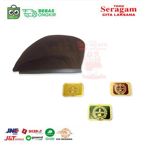 Jual Topi Baret Super Pramuka Putra Seragam Sekolah - Pin Penegak, Pin ...