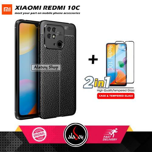 Jual Case Xiaomi Redmi 10C 2022 Softcase Leather + Tempered Glass Full ...