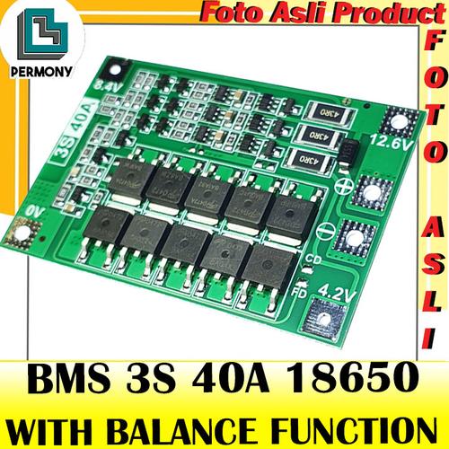 Jual BMS 3S 40A 12V 18650 Charger with Balance - Jakarta Pusat ...