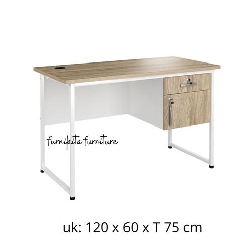 Jual ORBITREND - MEJA KANTOR KAKI BESI SETENGAH BIRO MASON DESK - OAK ...