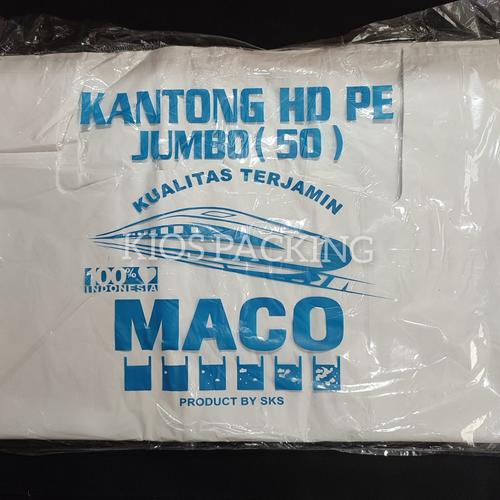 Jual Maco HD PE Kantong Plastik Jumbo 50 Putih Susu Tebal Uk 50 Kresek - Pu - MACO P. SUSU 50 ...
