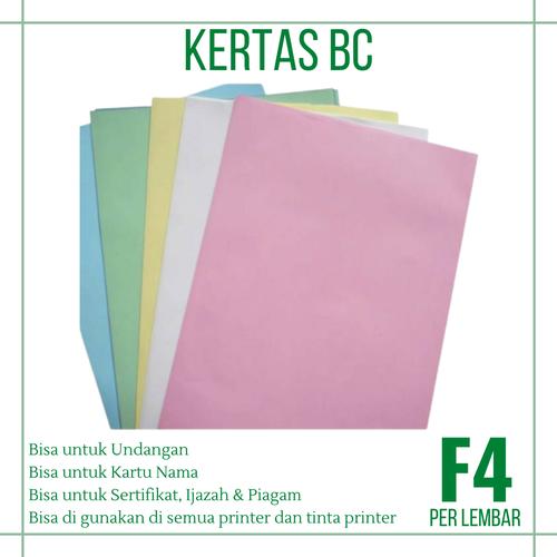 Jual kertas bc F4 160 gr per lembar / kertas briefcard F4 160 gr ...