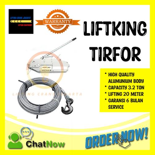 Jual Wire Rope Pulling Hoist Tirfor 3,2 Ton x 20 Meter "Liftking ...