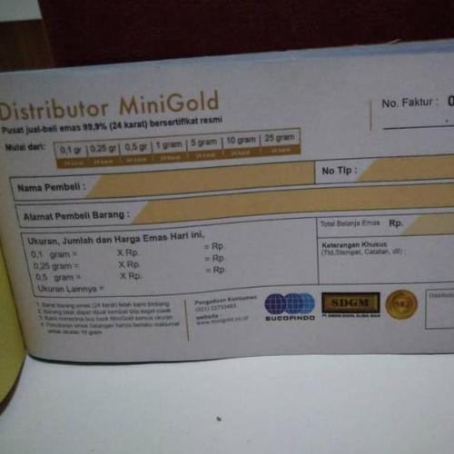 Jual Minigold Kemasan Baru Emas Mini Gold + Kwitansi Resmi + Barcode ...
