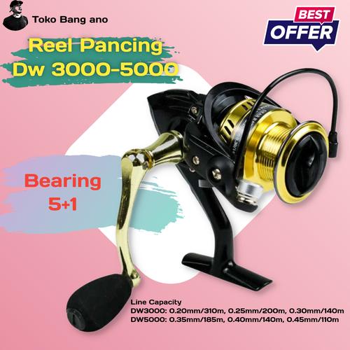 Jual Reel pancing ukuran 3000-5000|gulungan pancing 5+1BB|5:2:1 - Hitam ...