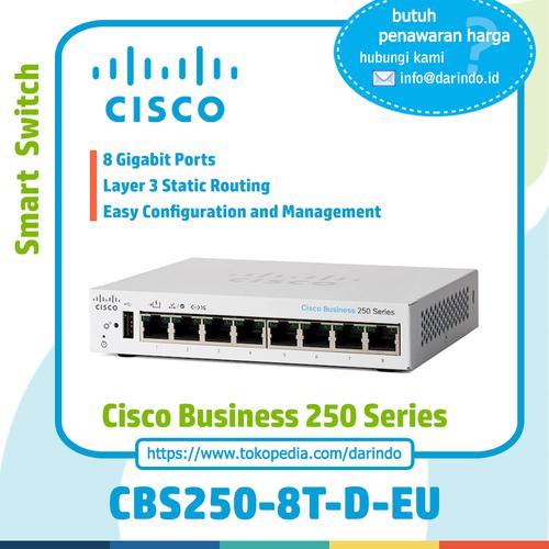 Jual Cisco SG250-08-K9-EU, 8-Port Gigabit Smart Switch - Putih, Tanpa SNTC - Jakarta Pusat ...