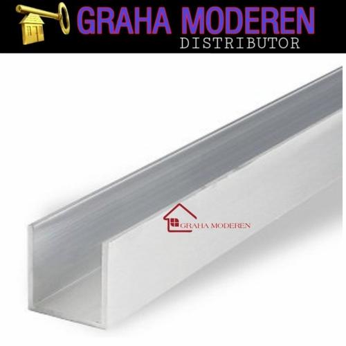 Jual rel bawah pintu sliding/ rel bawah tambahan pintu u aluminium ...