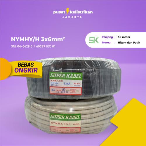 Jual Kabel NYYHY 3X6 3 x 6 MM NYMHY 50 METER Super Cable - Hitam ...