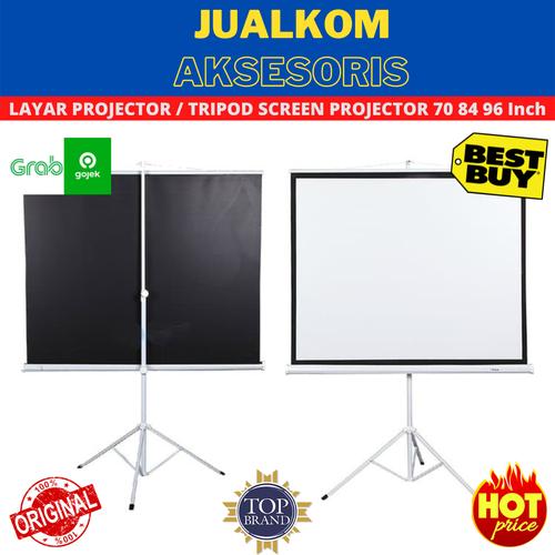 Jual LAYAR PROJECTOR / TRIPOD SCREEN PROJECTOR 70 84 96 Inch - Layar ...