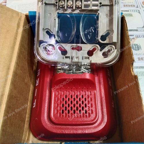 Jual SYSTEM SENSOR P2RL INDOOR WALL HORN STROBE FIRE ALARM 2WIRE RED ...