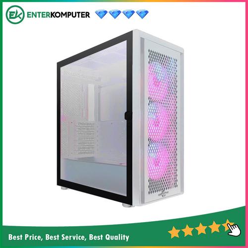 Promo Casing PC CUBE GAMING STALLA WHITE - ATX - Vertical GPU Exclude ...