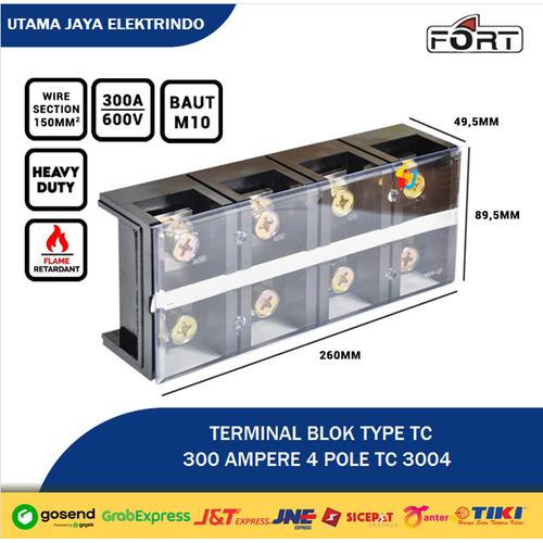 Jual Terminal Blok Kabel 300A 4Pole Terminal Block TC 3004 FORT ...