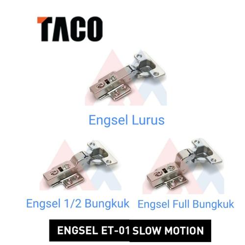 Jual Taco ET01 Engsel Sendok Slow Motion Soft Closing Hinge Lurus Bkk ...