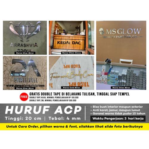 Jual Custom huruf ACP tinggi 20 cm - finishing stainless steel - Hitam ...