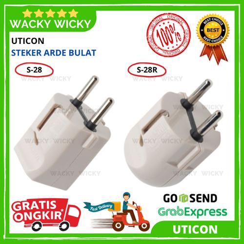 Jual Steker Arde Uticon Bulat / Kotak / Colokan Kaki Dua Uticon S28/ S ...