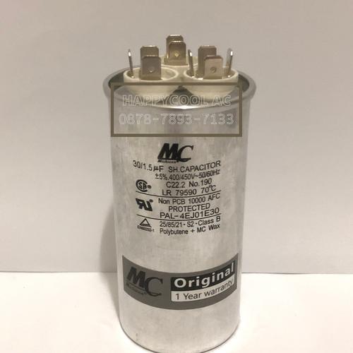 Jual Kapasitor 30/1,5 uF Merk MC 3 kaki Capacitor AC 30/1,5 mikro ...