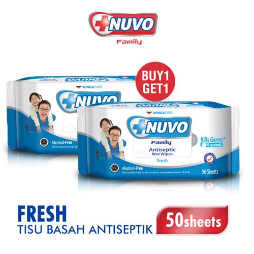 Jual NUVO FAMILY ANTISEPTIC WET WIPES FRESH 50'S ( 2 PACKS ) - Jakarta ...